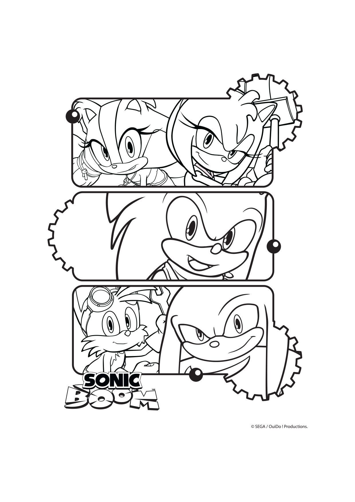 Amy, Tails, Sonic et Knuckles - Coloriages Dessins animes - Sonic Boom Amy, Tails, Sonic et Knuckles - Coloriages Dessins animes - Sonic Boom