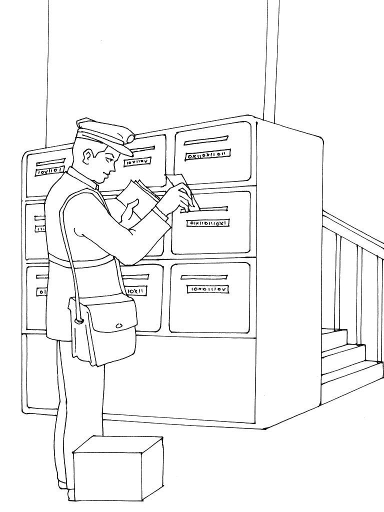 Facteur 7 - Coloriages Metiers - Facteurs