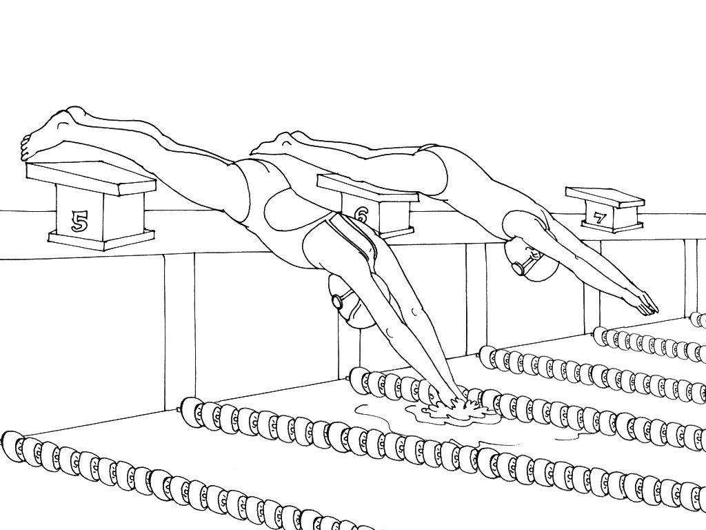 Coloriage Natation 5 - Coloriage Natation - Coloriages Sports