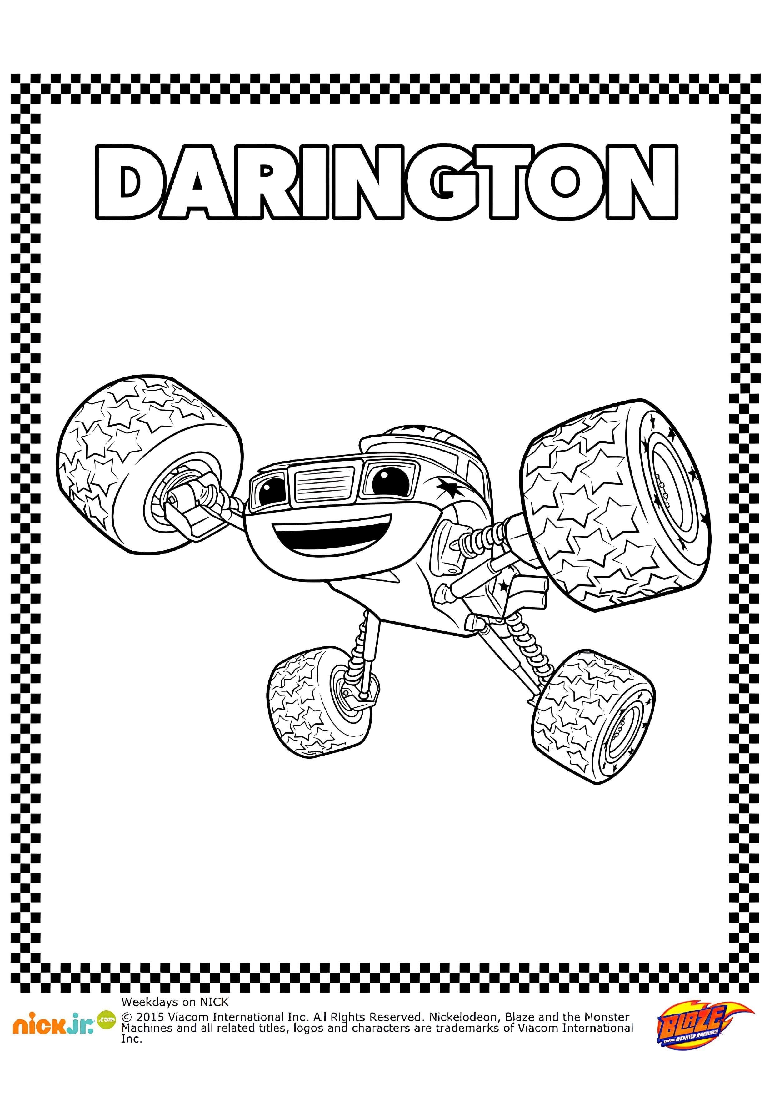 Blaze Coloriage Darington Monsterwielen Colorare Kolorowanki Magique ...
