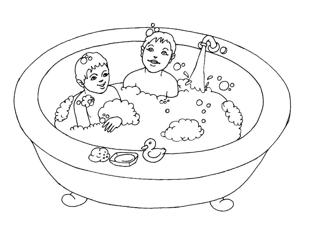 Bain Coloriage Kleurplaten Badewanne Salle Ausmalbilder Colorir ...