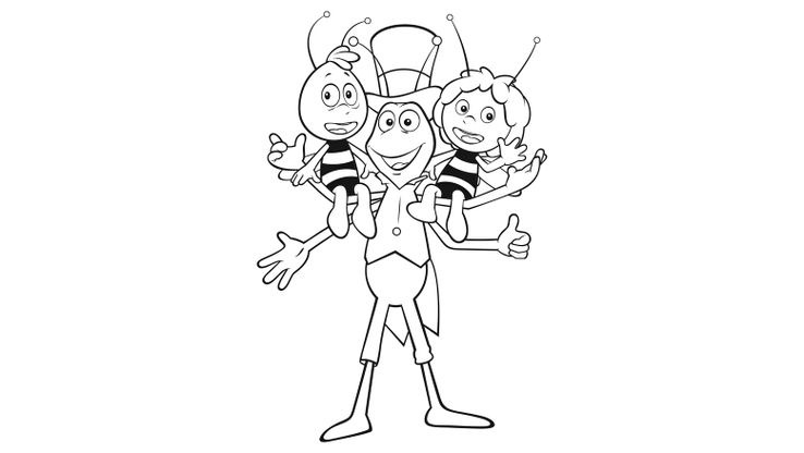 Willy, Flip et Maya - Coloriages Dessins animes - Maya l Abeille