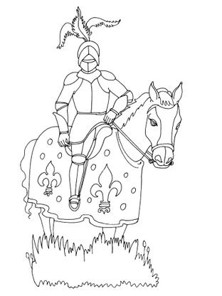 Coloriage Chevalier 15 - Coloriage Chevaliers - Coloriages Personnages